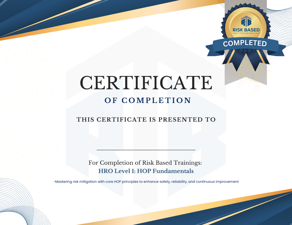 HRO Practitioner – Risk-based Training